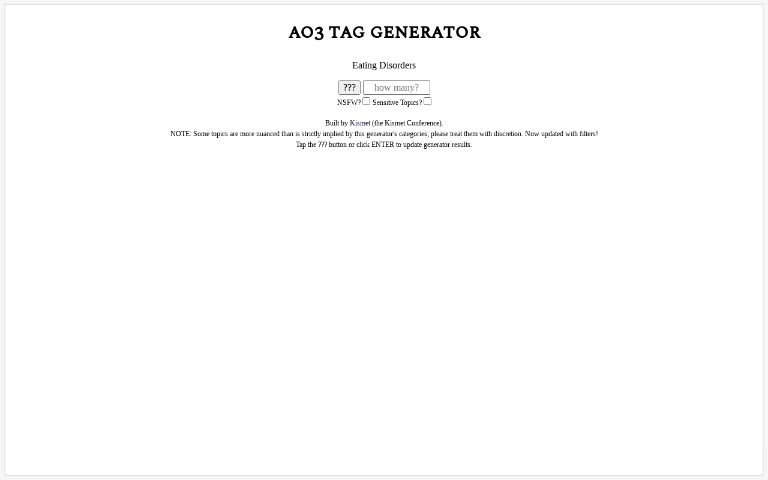 ao3 tag generator