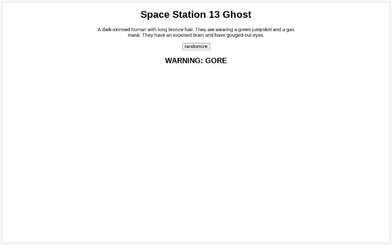Space Station 13 Ghost ― Perchance Generator