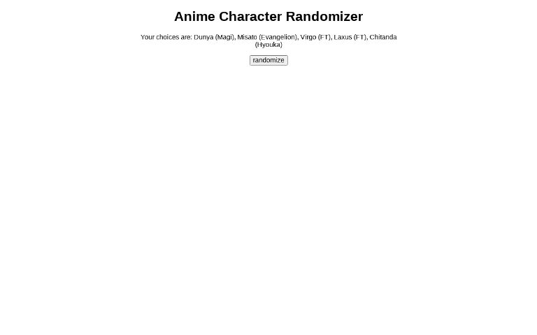 Anime Character Randomizer ― Perchance Generator