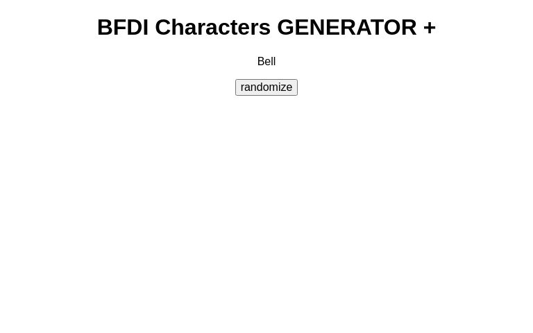 BFDI Characters GENERATOR