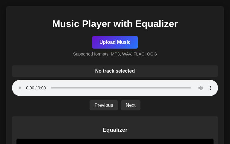 Music Player with Equalizer ― Perchance Generator