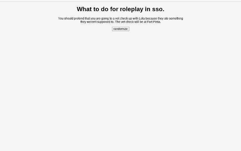 What to do for roleplay in sso.