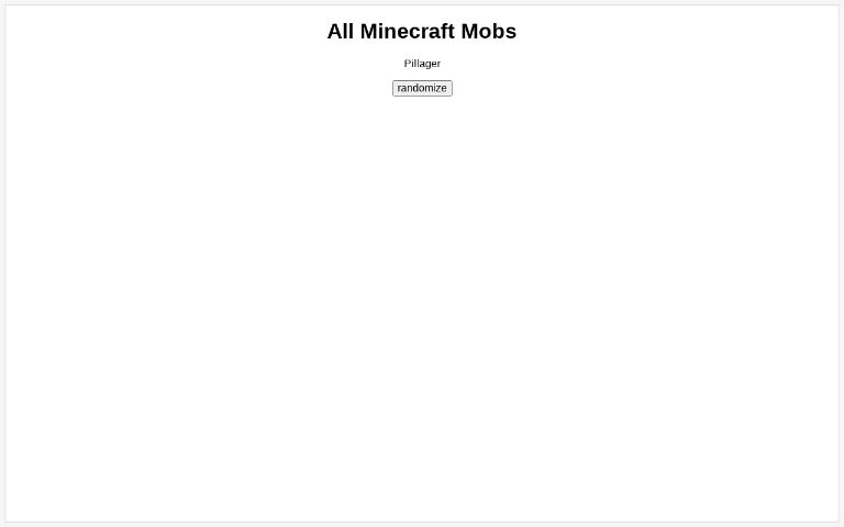 All Minecraft Mobs ― Perchance Generator