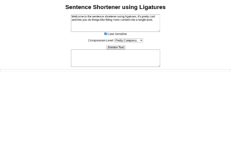 Sentence Shortener using Ligatures ― Perchance Generator