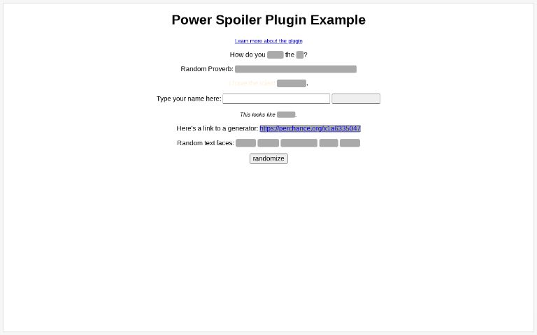 Power Spoiler Plugin Example