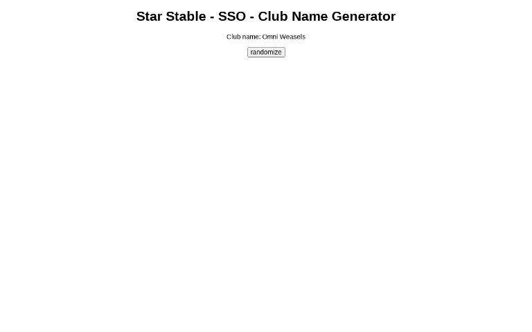 Star Stable - SSO - Club Name Generator