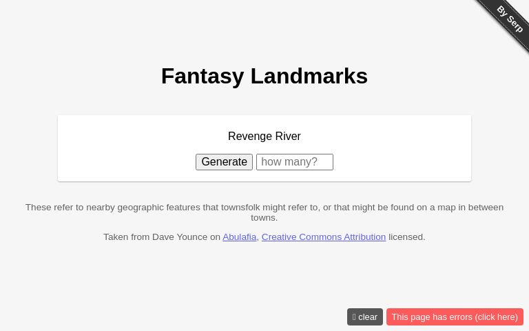 Fantasy Landmarks ― Perchance Generator