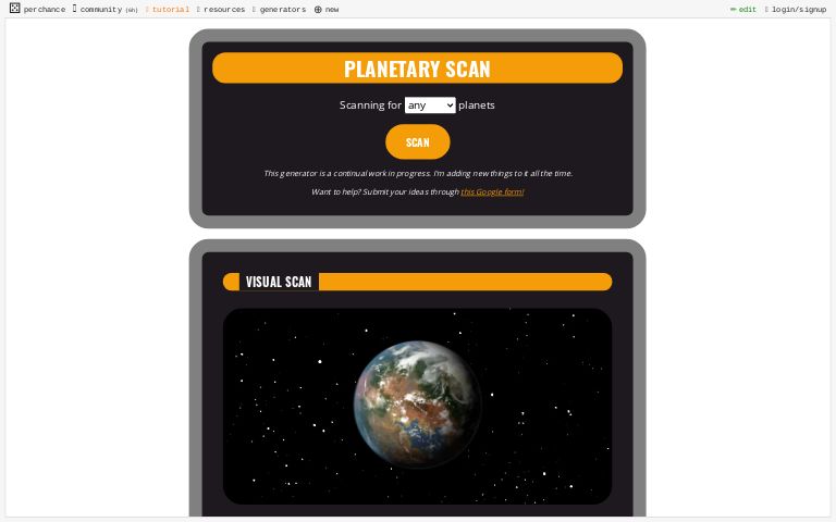 Planetary Scan ― Perchance Generator