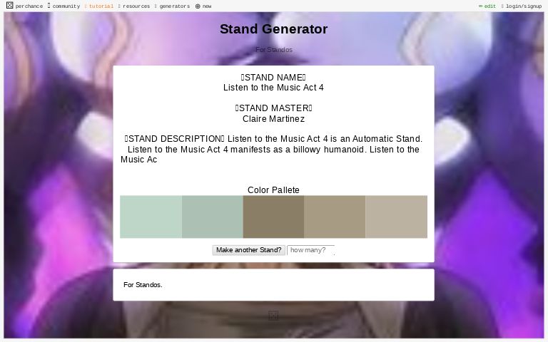 Stand Generator