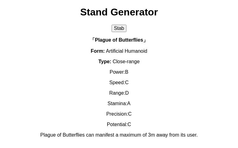 Stand Generator