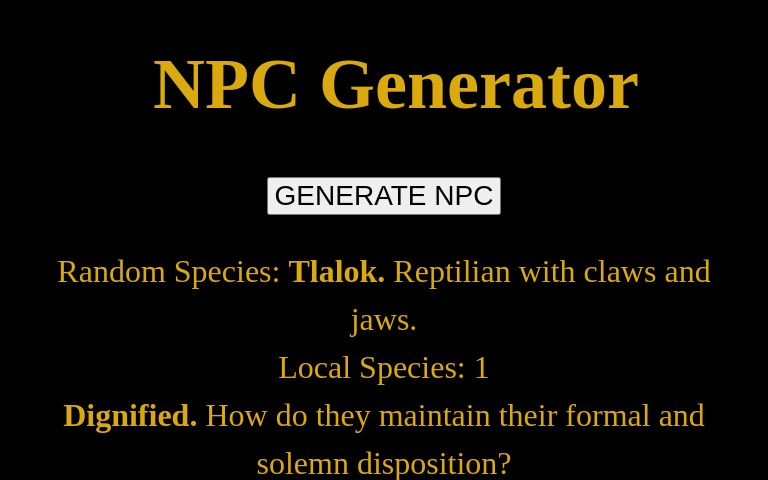 NPC Generator