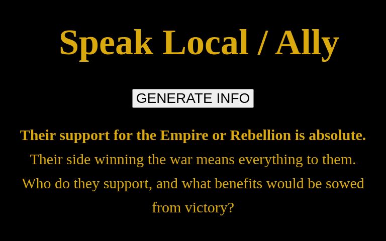 Speak Local / Ally ― Perchance Generator