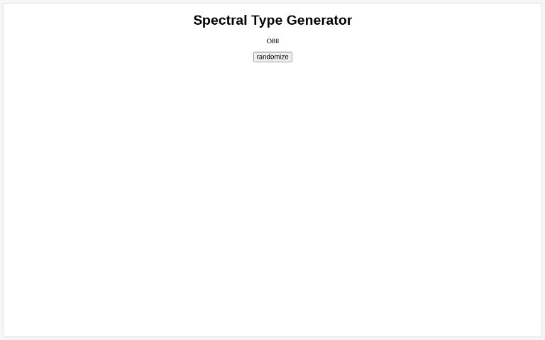 Spectral Type Generator