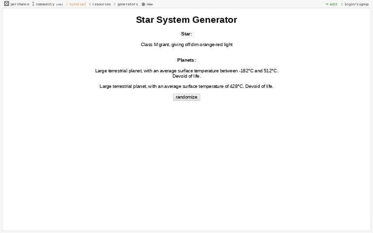 Star System Generator