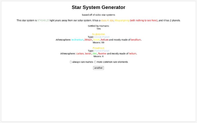 stAR sySTεnn_geeeNE7atOr ― Perchance Generator