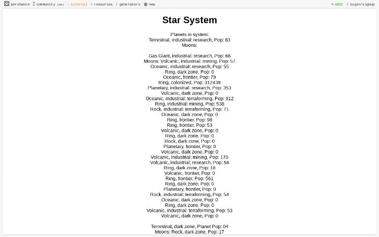 Star System ― Perchance Generator