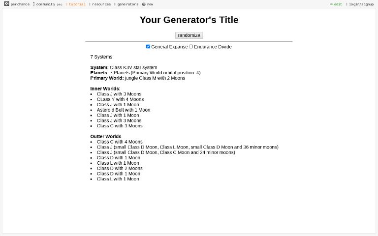 Star Trek System ― Perchance Generator