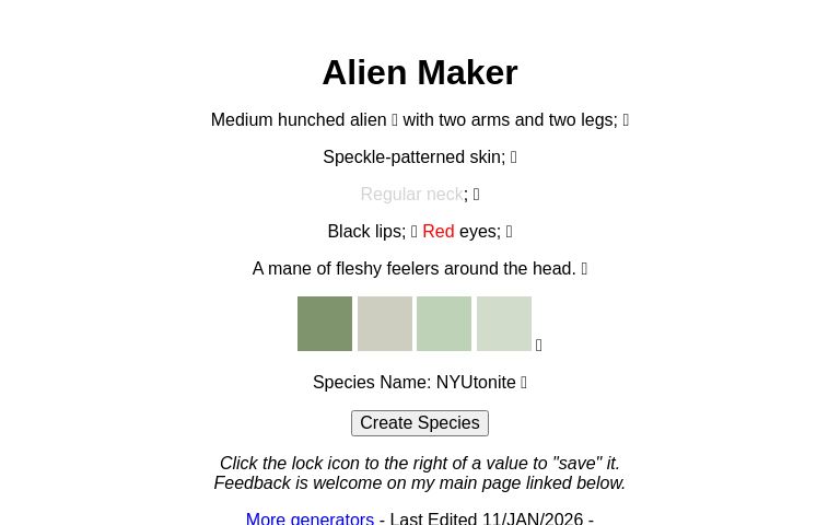 Alien Maker ― Perchance Generator