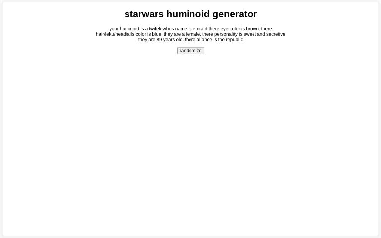 starwars huminoid generator