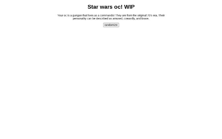 Star wars oc! WIP ― Perchance Generator