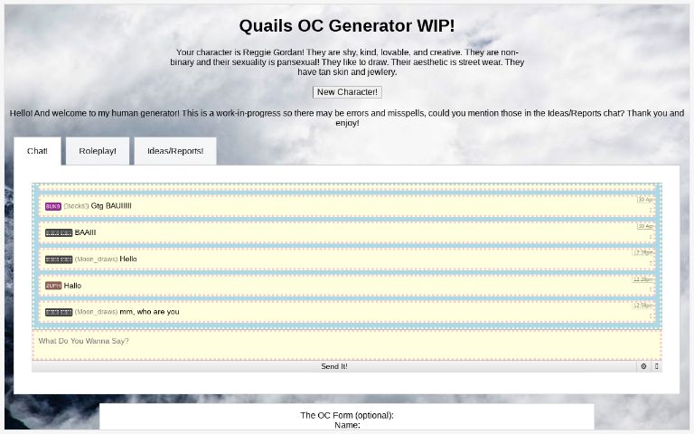 Quails OC Generator WIP!