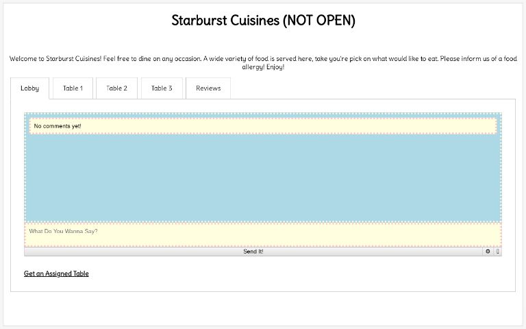 Starburst Cuisines (NOT OPEN) ― Perchance Generator