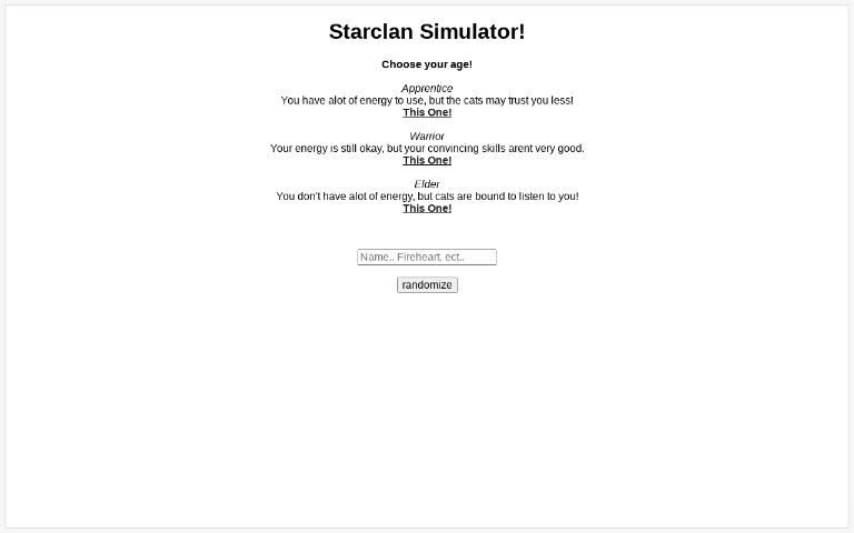 Starclan Simulator! ― Perchance Generator