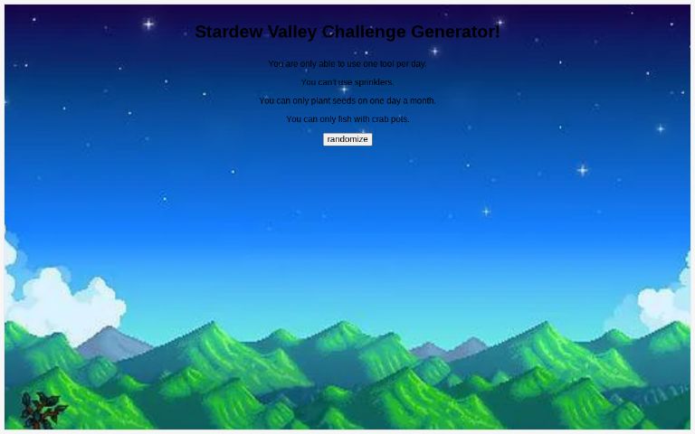 Stardew Valley Challenge Generator!