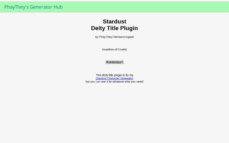 Stardust Deity Title Plugin