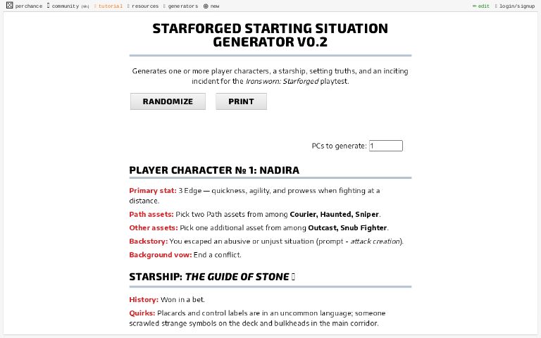 Starforged Starting Situation Generator v0.2