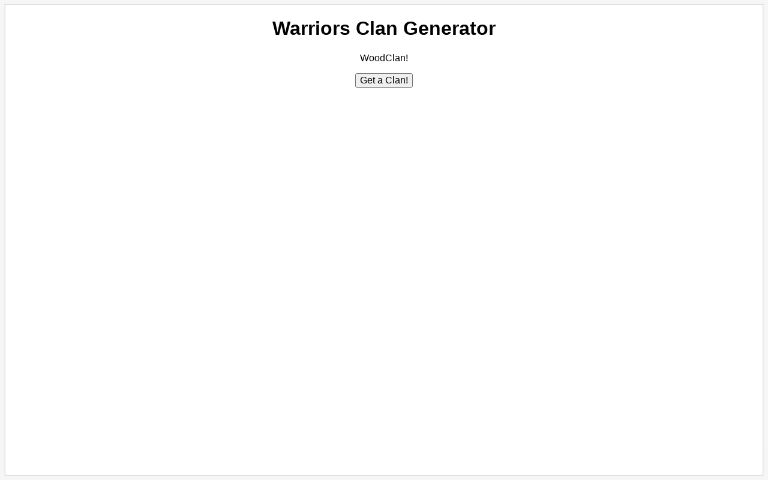 Warriors Clan Generator