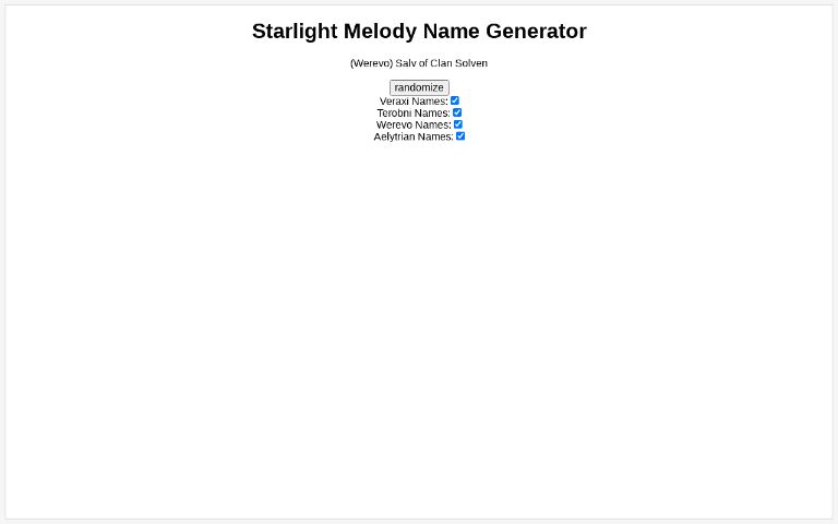 Starlight Melody Name Generator