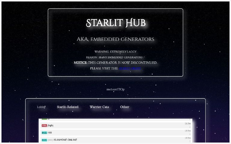 Starlit Hub ― Perchance Generator