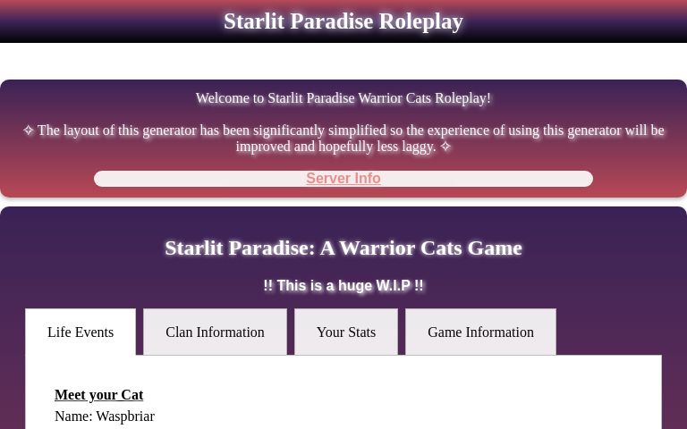 Starlit Paradise ― Perchance Generator