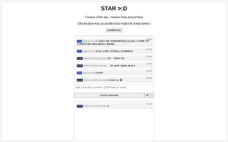 STAR >:D ― Perchance Generator