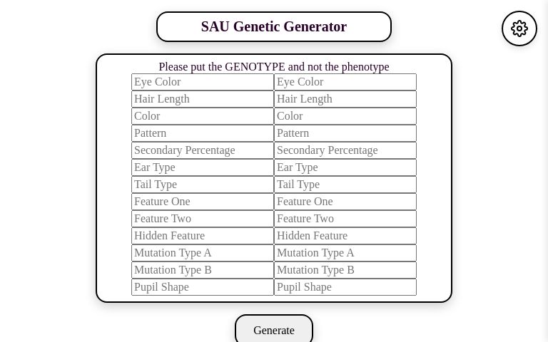 SAU Genetic Generator