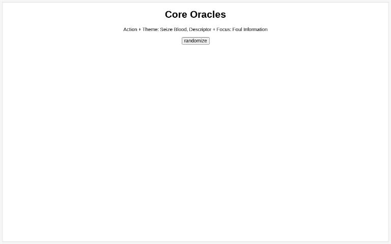 Core Oracles ― Perchance Generator