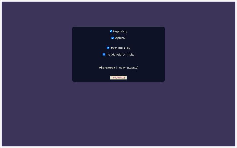 Starter Selection ― Perchance Generator