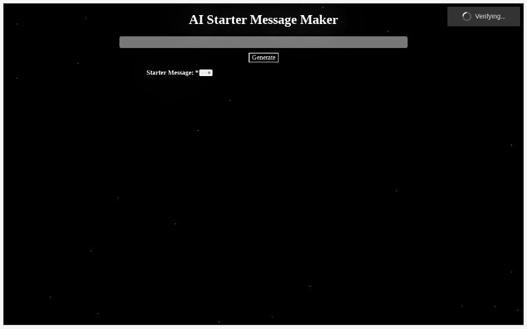 AI STarter MEssage Maker ― Perchance Generator