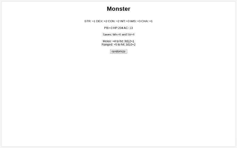 Monster ― Perchance Generator