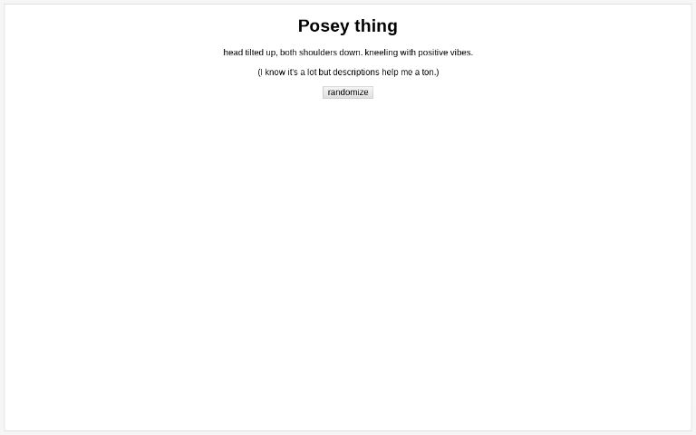 Posey thing ― Perchance Generator