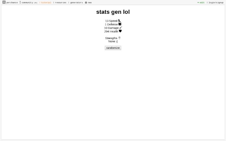 stats gen lol ― Perchance Generator