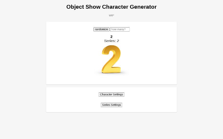 Object Show Character Generator