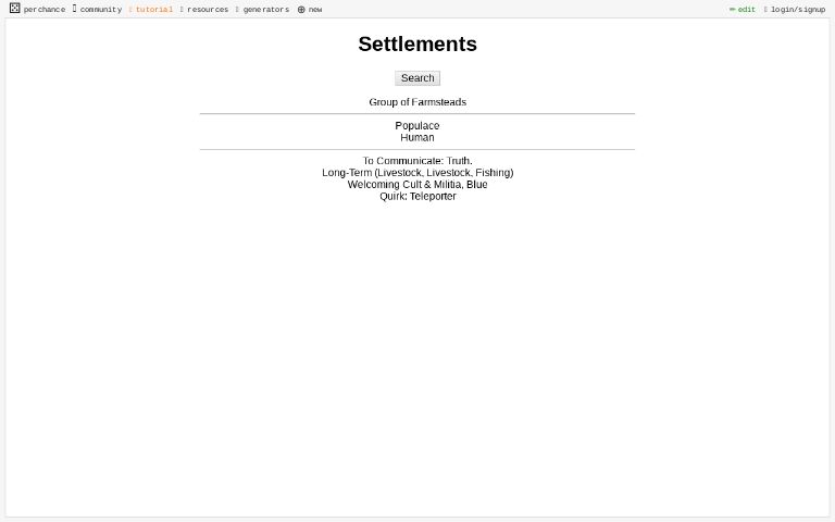 Settlements ― Perchance Generator