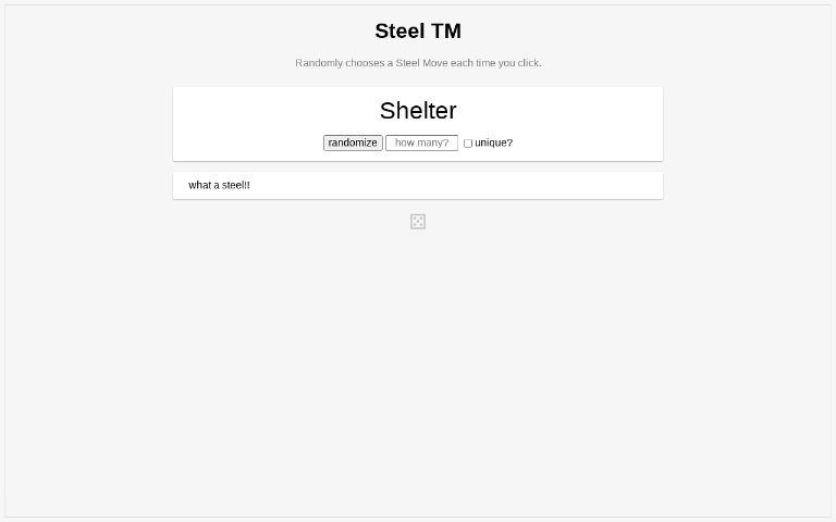Steel TM ― Perchance Generator