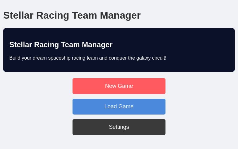 Stellar Racing Team Manager ― Perchance Generator