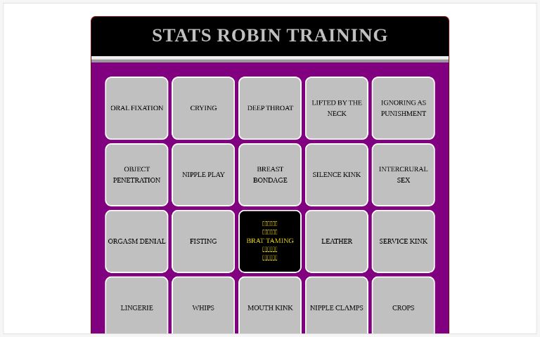 STATS ROBIN TRAINING ― Perchance Generator