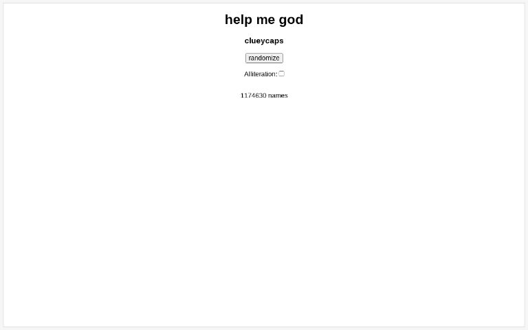 help me god ― Perchance Generator
