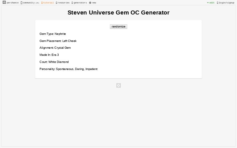 Steven Universe Gem OC Generator
