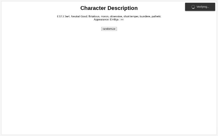 Character Description ― Perchance Generator